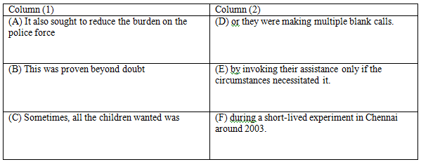 Answer- In the following questions, two columns are given, Column 1 and ...